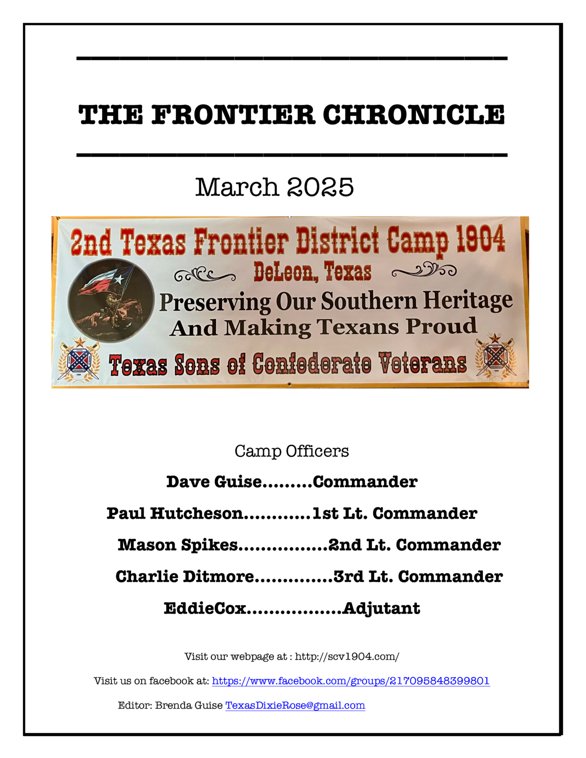 2nd Texas Frontier Camp #1904 - Texas Division