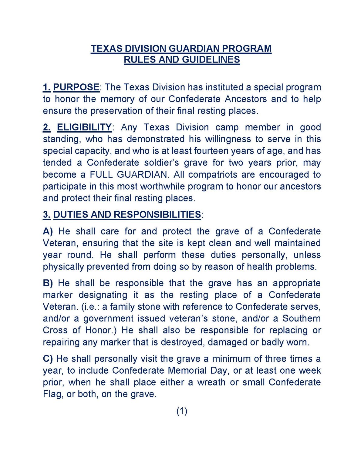 Guardian Program - Texas Division